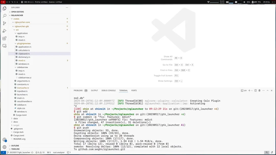 [OC] RGLauncher -- Rust and Gtk Launcher | Scrolller