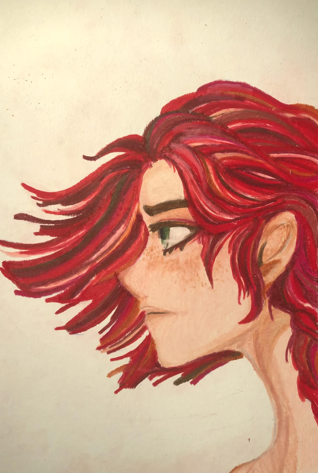 Windswept Redhead, Me, Colored Pencil, 2022 | Scrolller