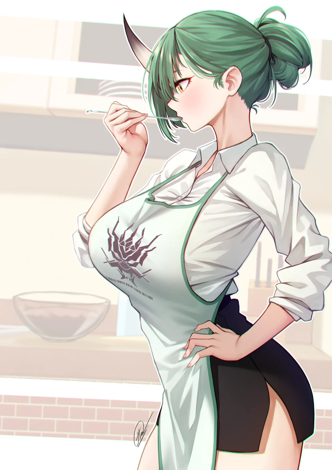 Waifu Hoshiguma preparing a meal (Thore) [Arknights] | Scrolller