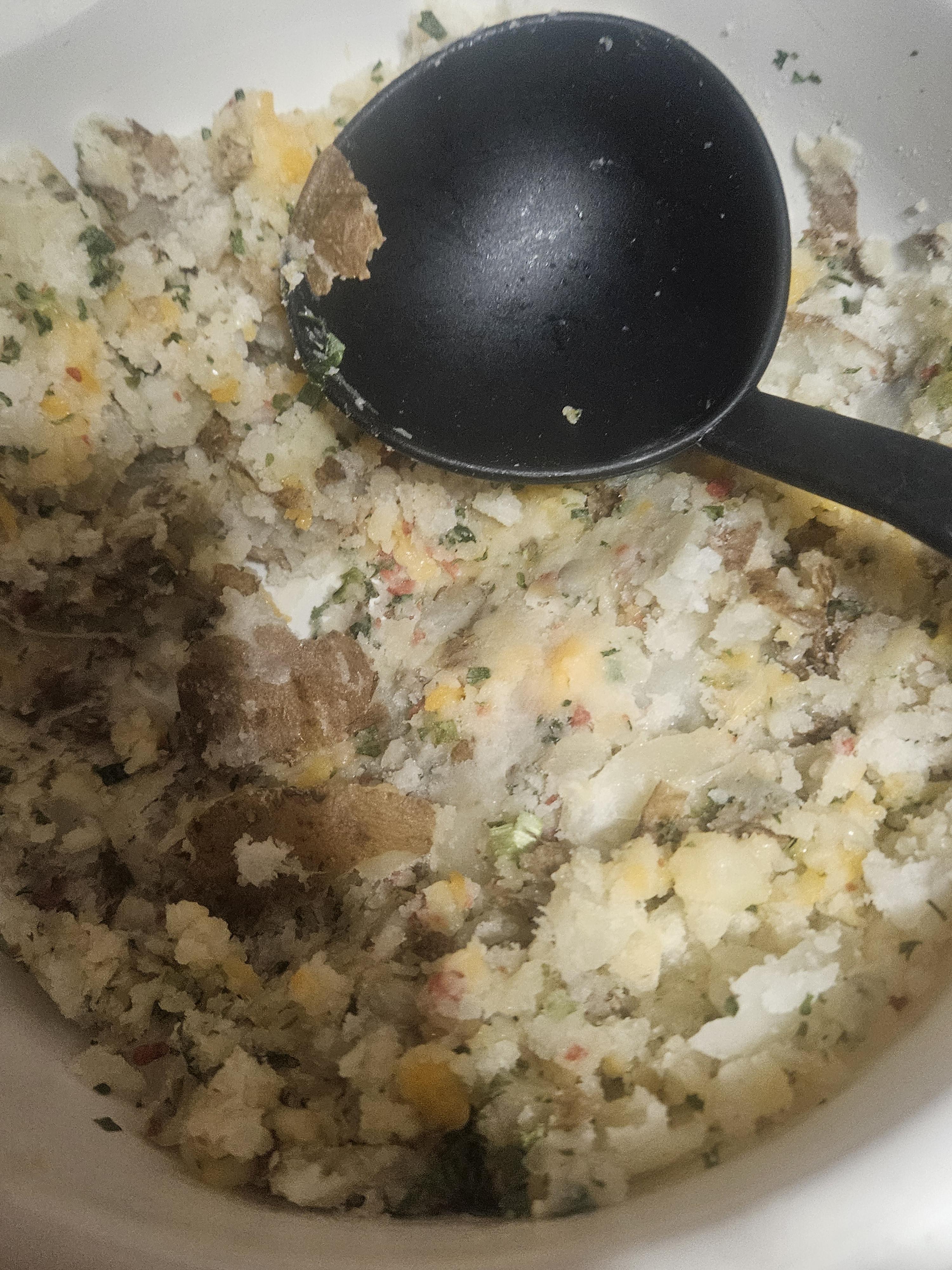 Twice baked mashed potatoes.[homemade] | Scrolller