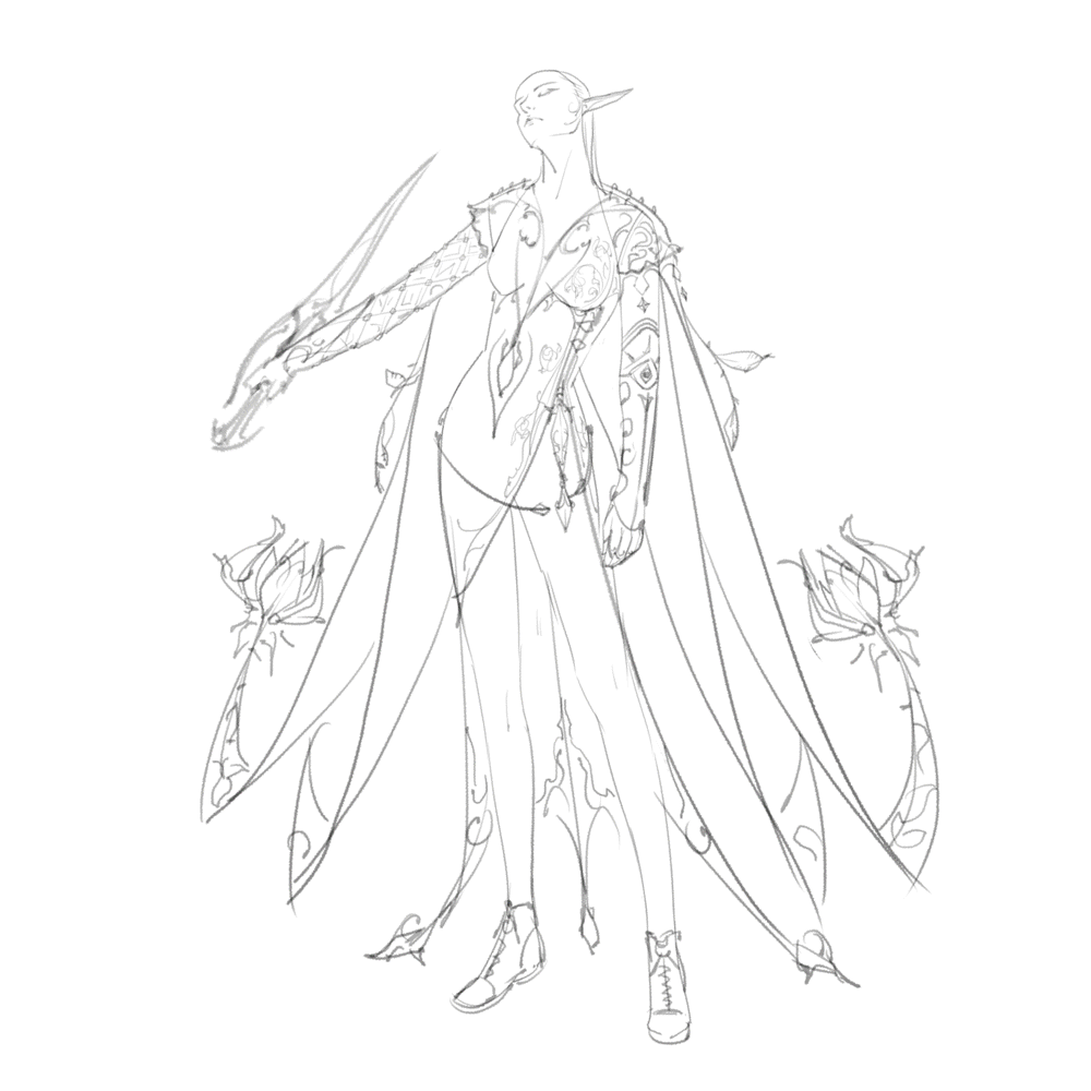 Original character concept art by me + process | Scrolller