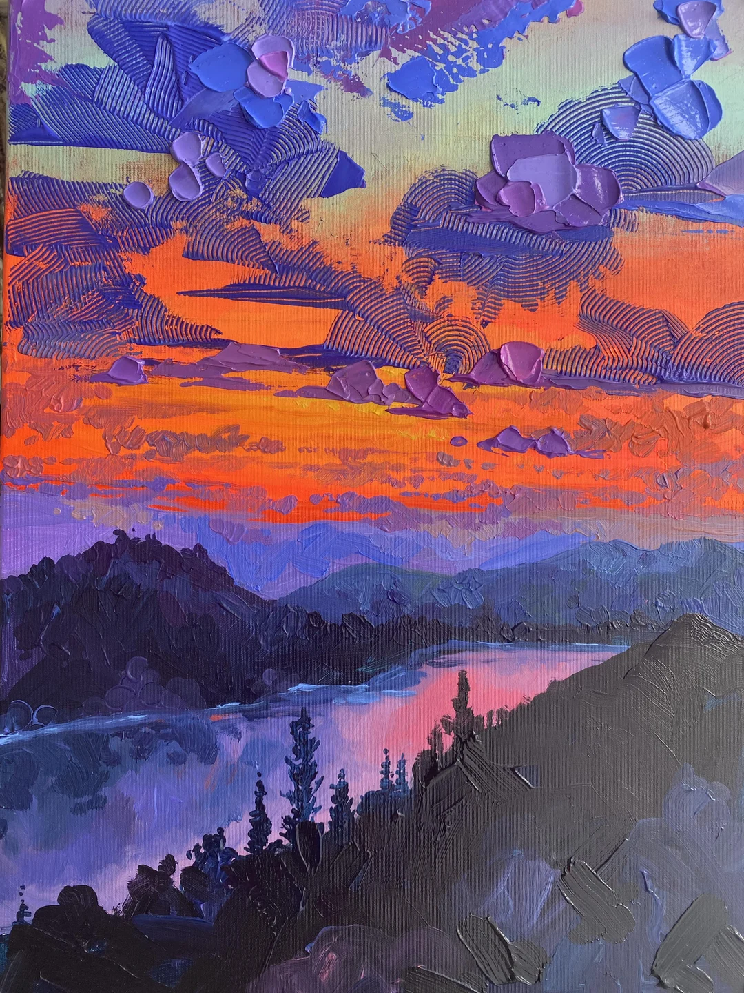 setting sun, me, acrylic, 2022 | Scrolller