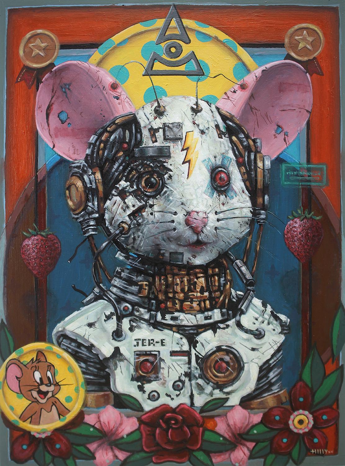 JER-E (Cyborg Jerry) oil on panel | Scrolller