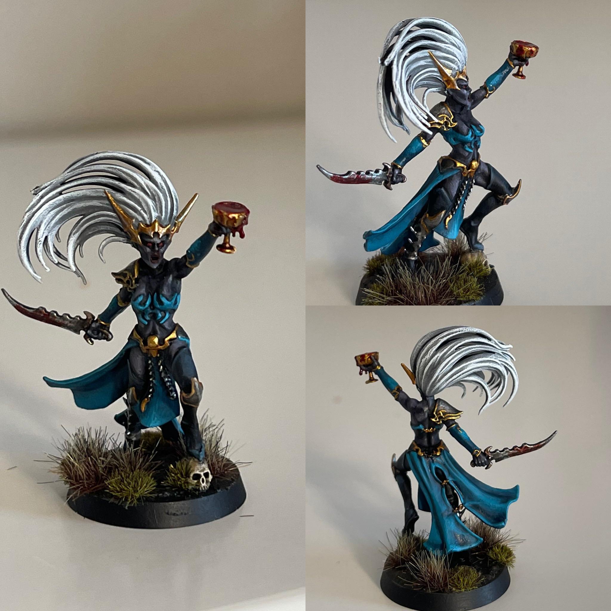 Painted a DoK Hag Queen for my Drow-themed warband. Love the pose on this one. | Scrolller