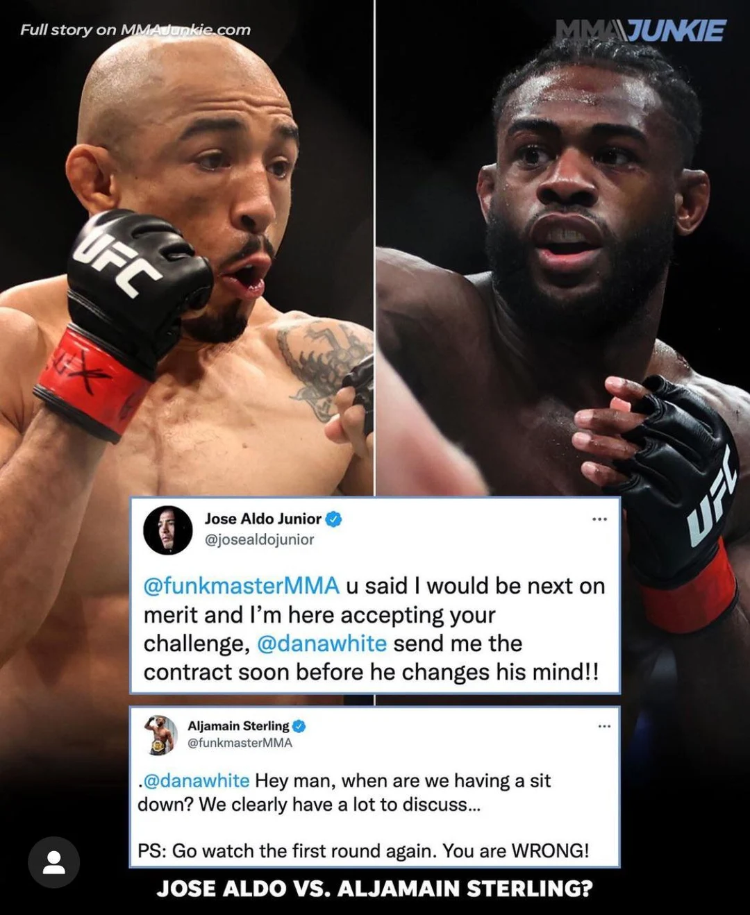 Jose Aldo calls out Aljamain Sterling for a title shot | Scrolller