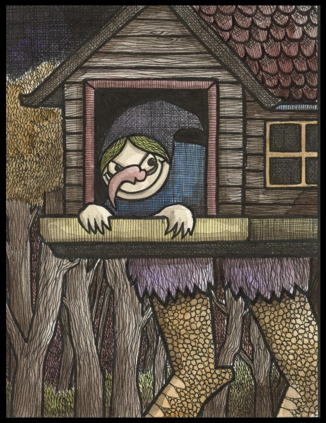 Baba Yaga, Houselegs (me), watercolor, 2024 | Scrolller