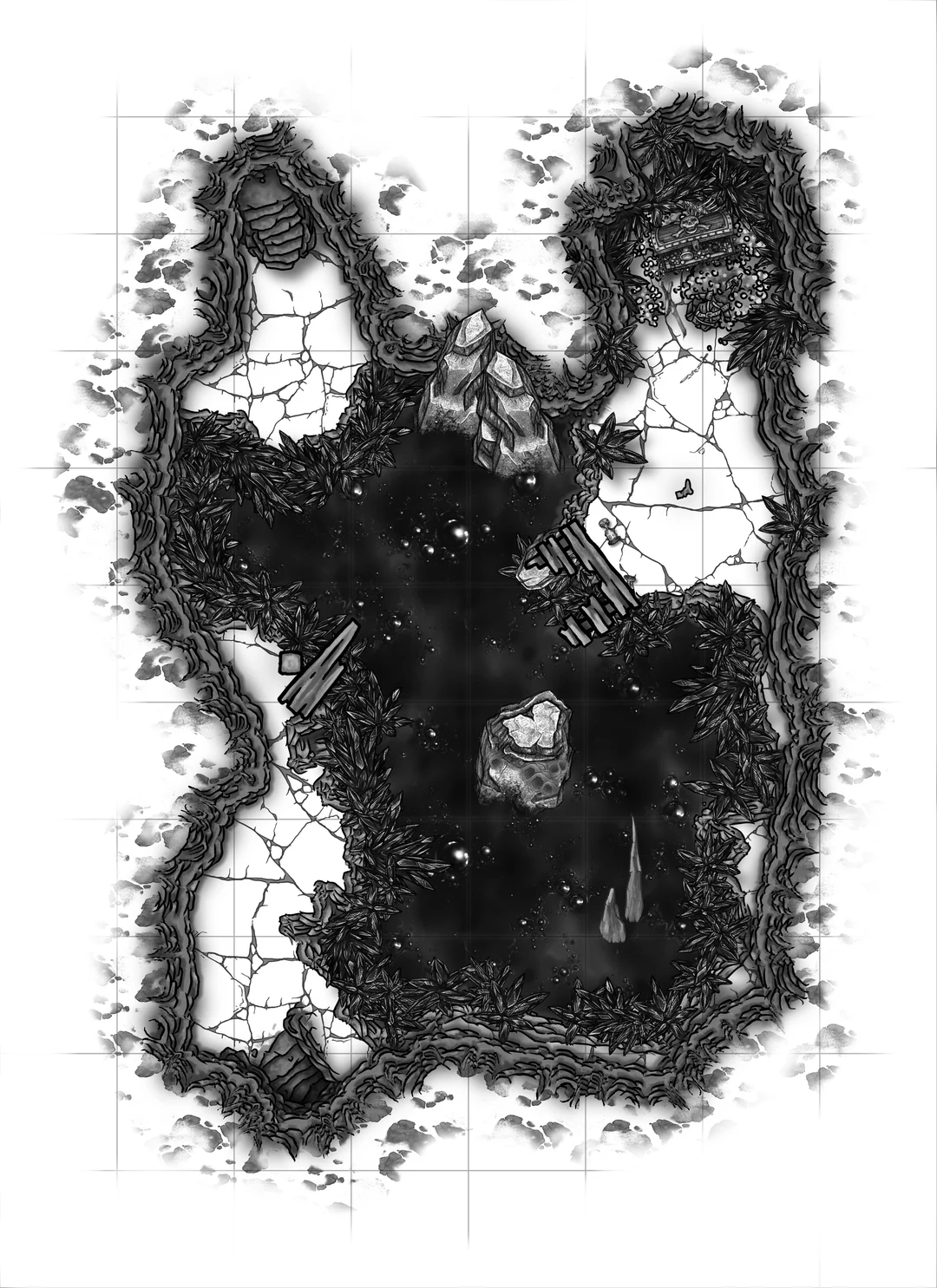 Single room cave - 8x11 Tar Pit Treasure map | Scrolller
