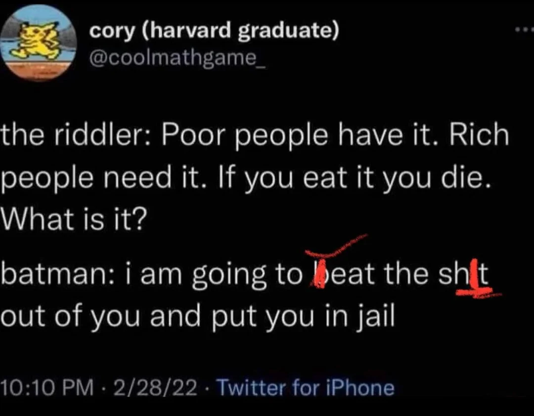 Riddle me this | Scrolller