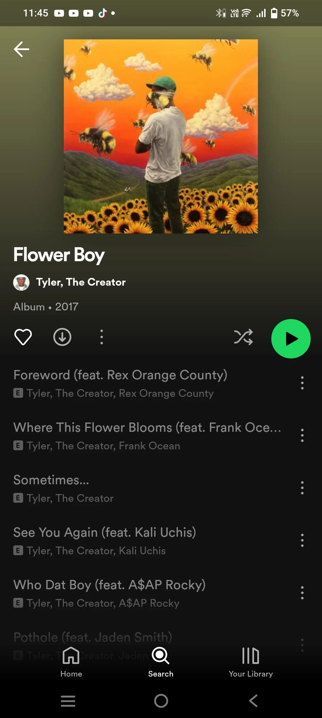Does anyone know why flower boy isn't playing on Spotify? | Scrolller