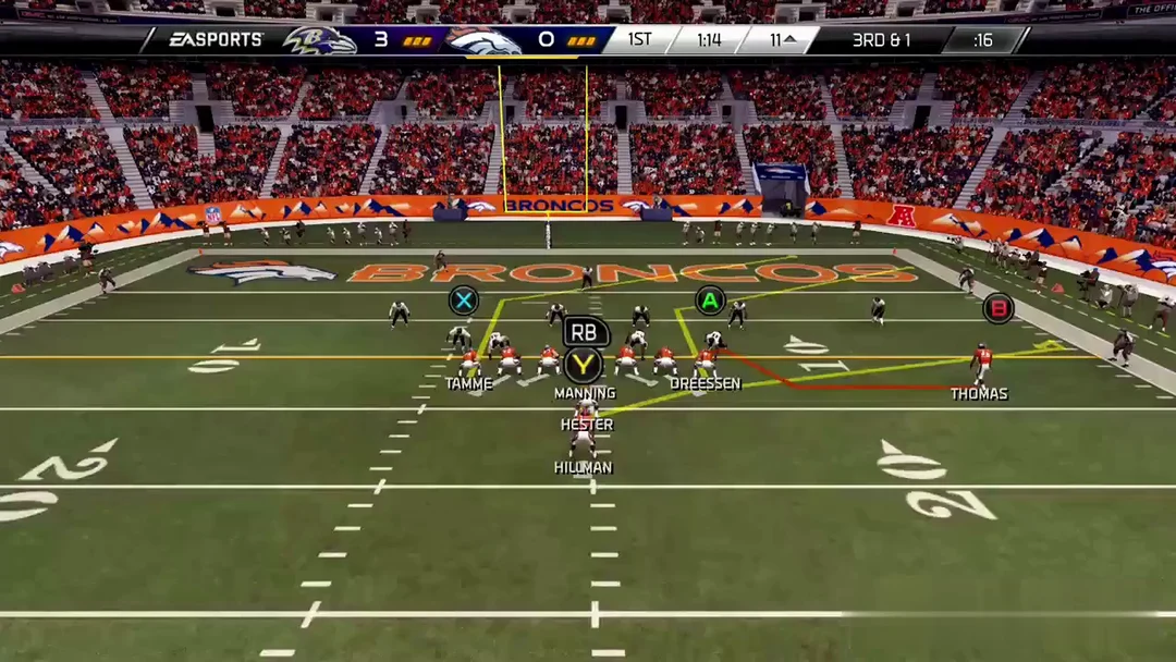 Peyton Manning throws 7 TDs against the Ravens Week 1 2013 (Madden 25 recreation attempt ...
