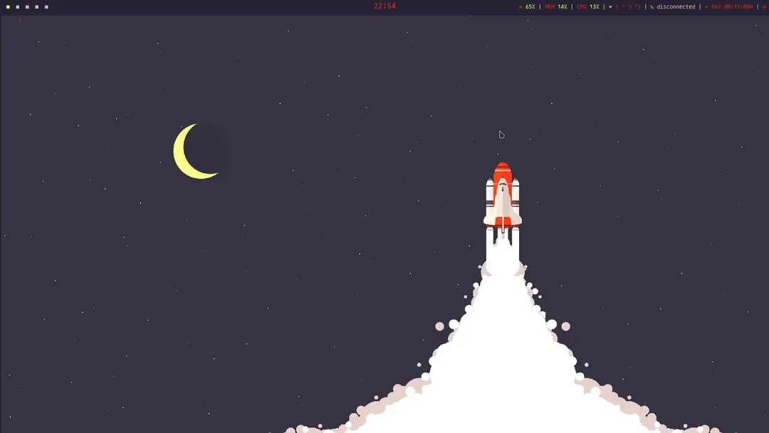 [bspwm] with polybar and interactive wallpaper using my own program | Scrolller