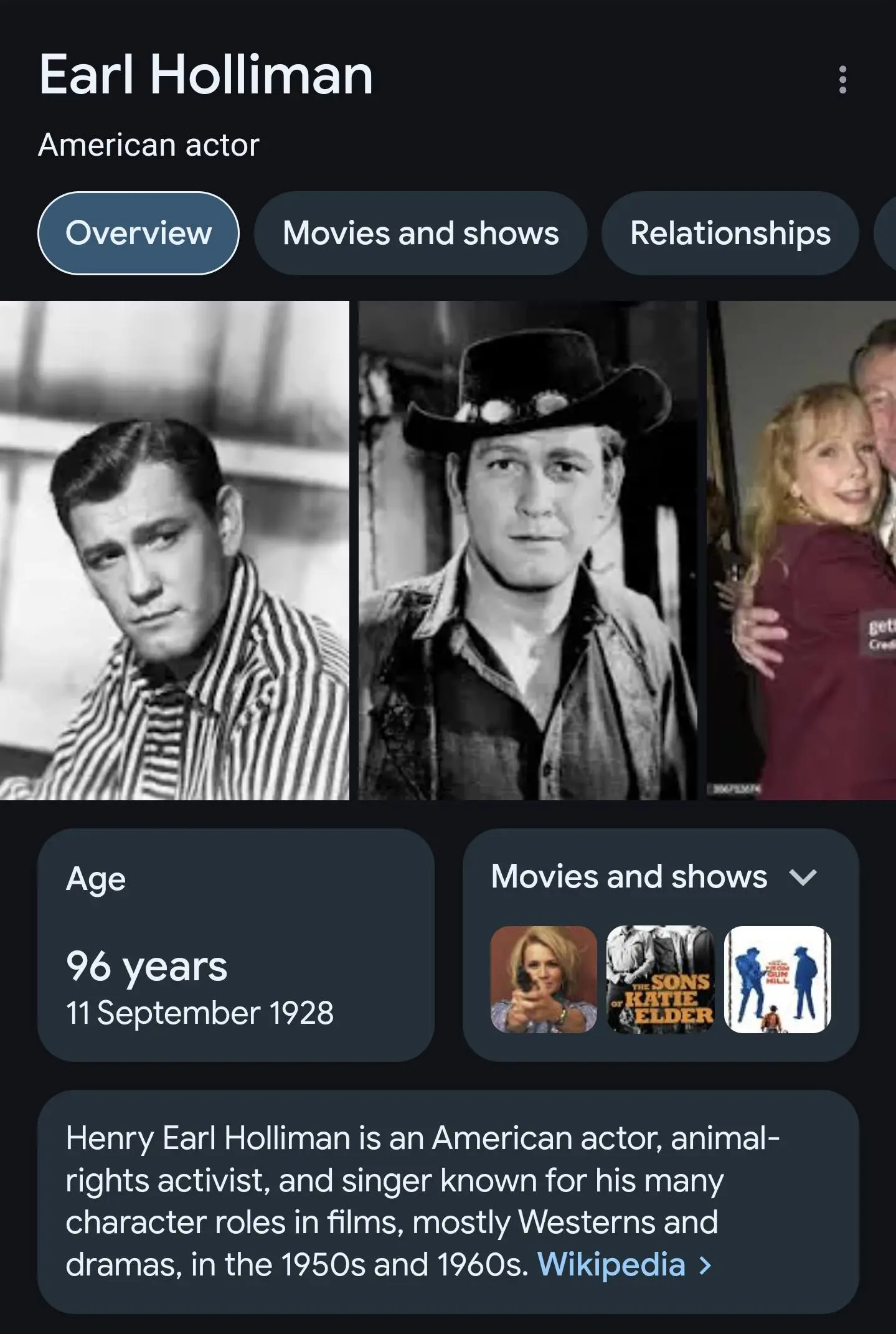 Earl Holliman, who played Mike Farris in the first episode of The ...