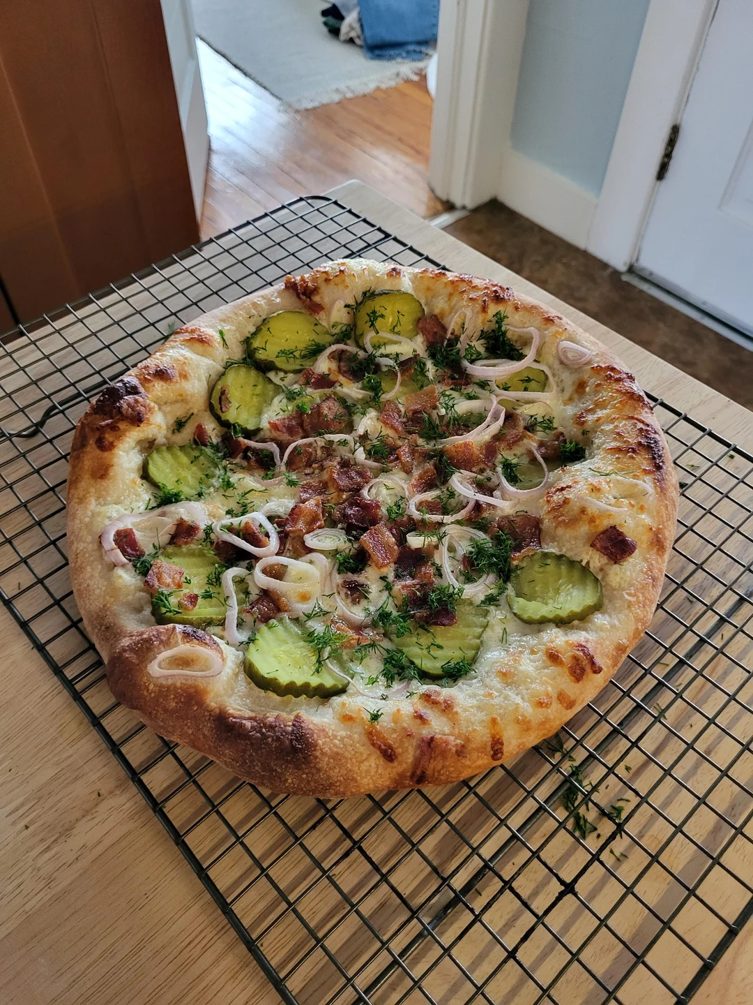 Dialing in my crust! Crisp bottom, chewy inside, crackly outside. | Scrolller