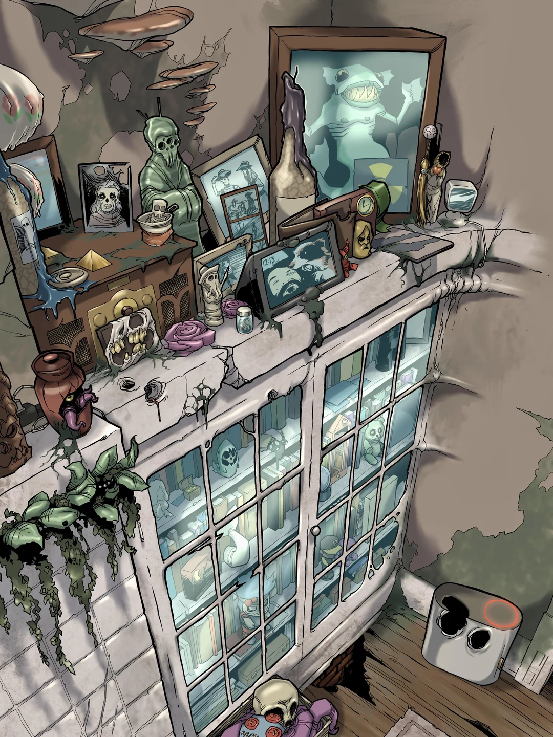 Macabre Bookshelf, Me, Procreate, 2023 | Scrolller