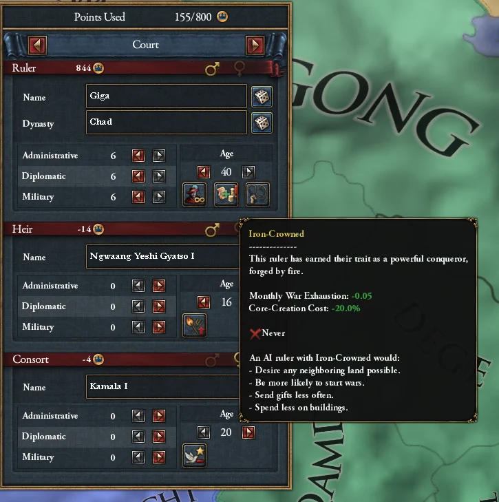 Custom ruler creator forbid Iron-Crowned trait | Scrolller