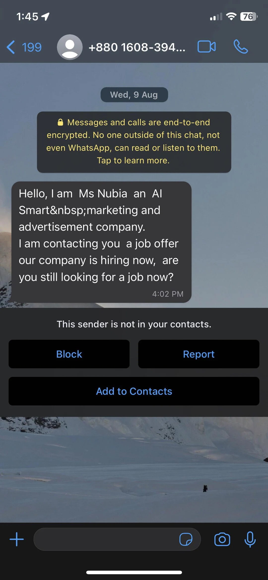 Spam whatsapp messages all over Egypt. Was there a recent leak of data? | Scrolller