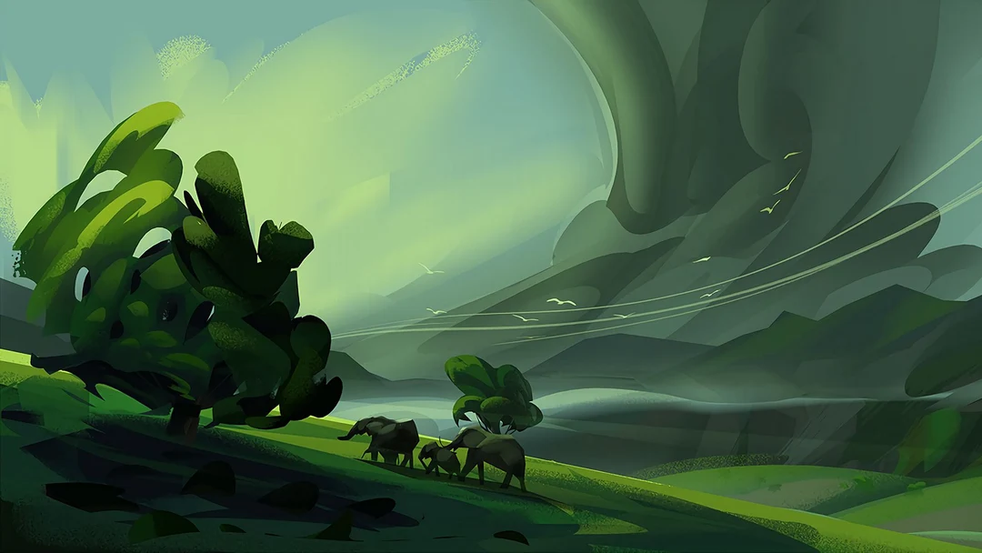 Elephants art [1920x1080] | Scrolller