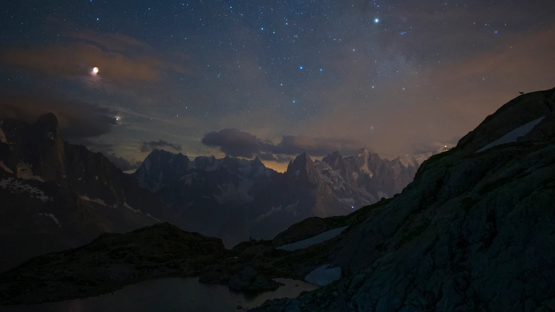 Eclipsed Moon and Mars over Mountains Image Credit & Copyright: Clement Brustel | Scrolller