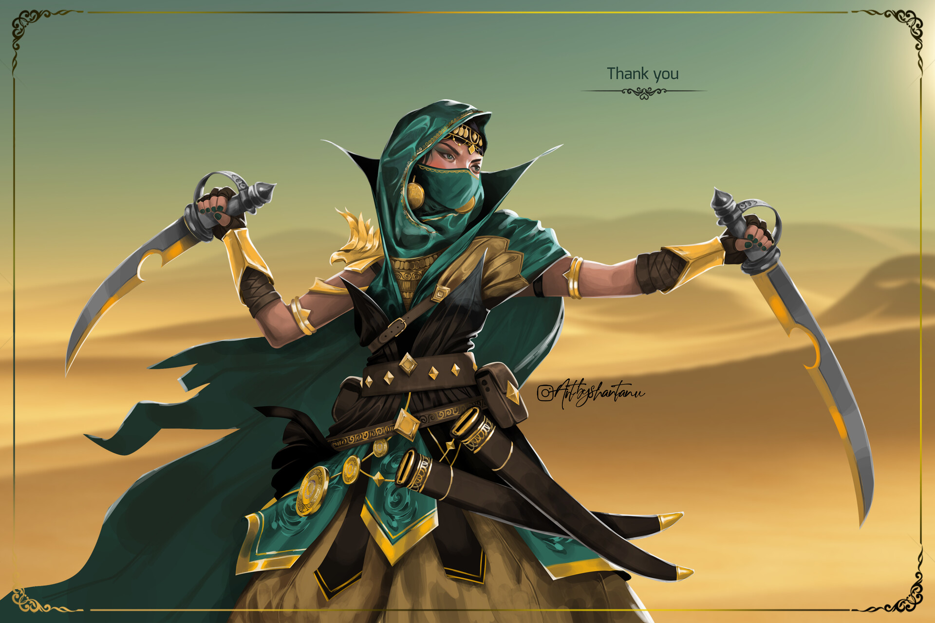 Arabian Female Warrior Aisha-Al-Ghazi by ArtbyShantanu | Scrolller