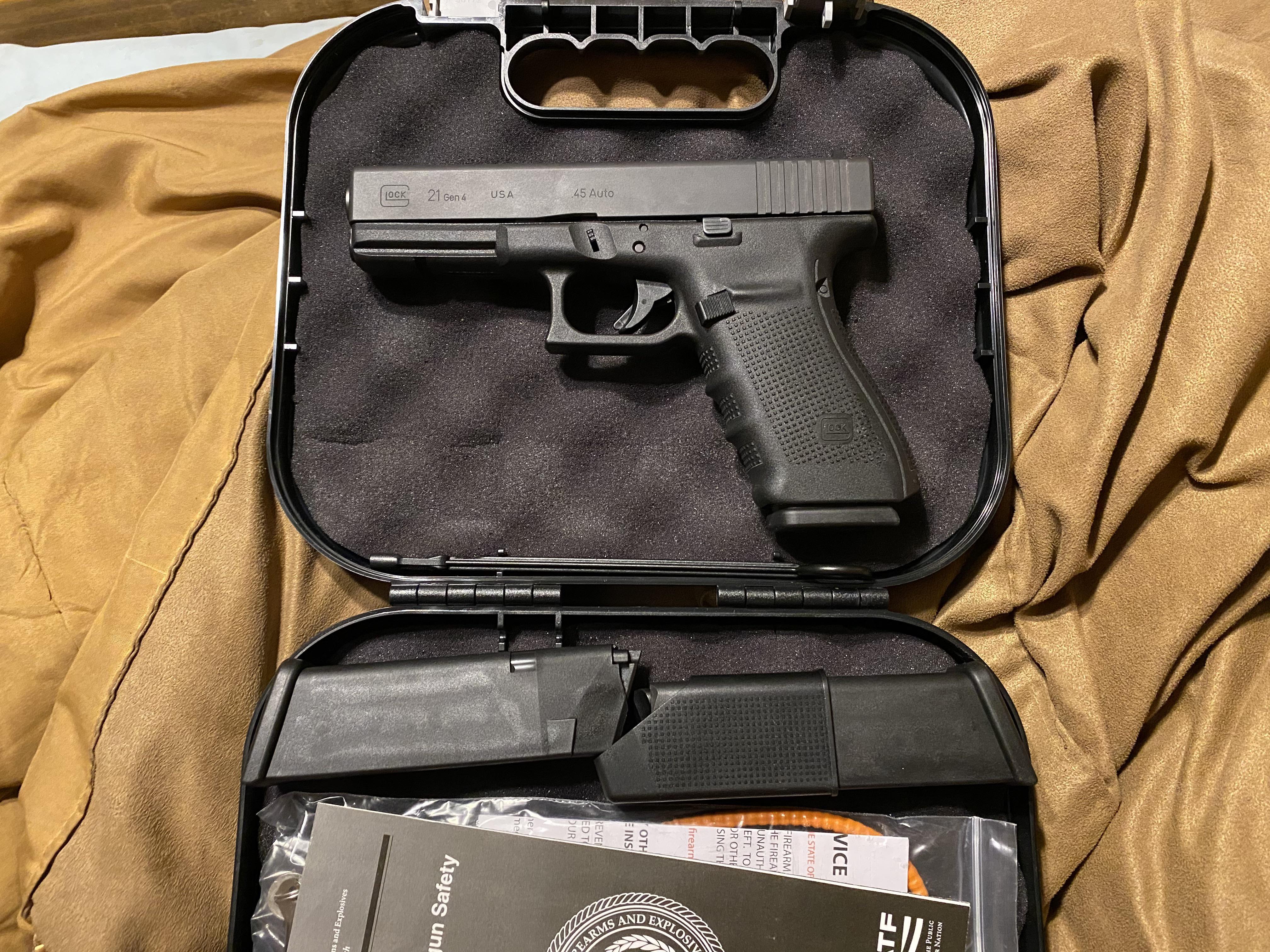 First post here ladies n gents, purchased my second firearm yesterday, gen 4 Glock 21. My first ...