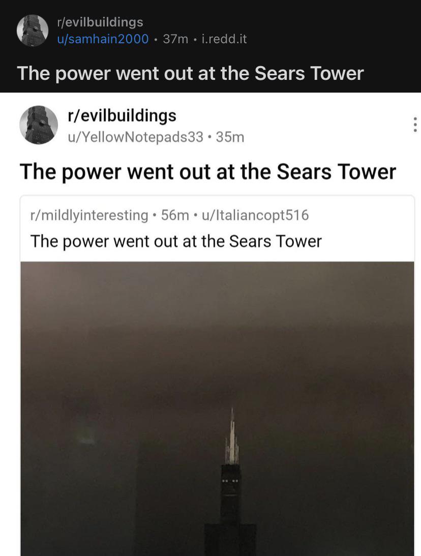 The power went out at the Sears Tower | Scrolller