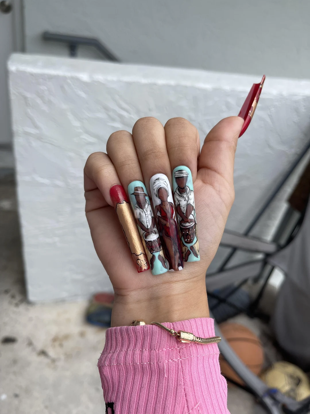 Hand painted custom press on nails ! I create one of a kind Nails! This nail inspiration was ...