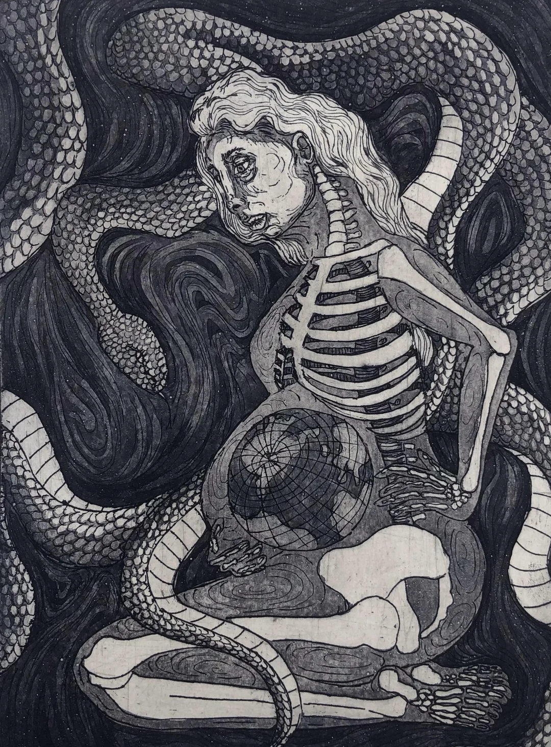 Vulnerable World, Destiny Lynn Kay, Etching, 2023 | Scrolller