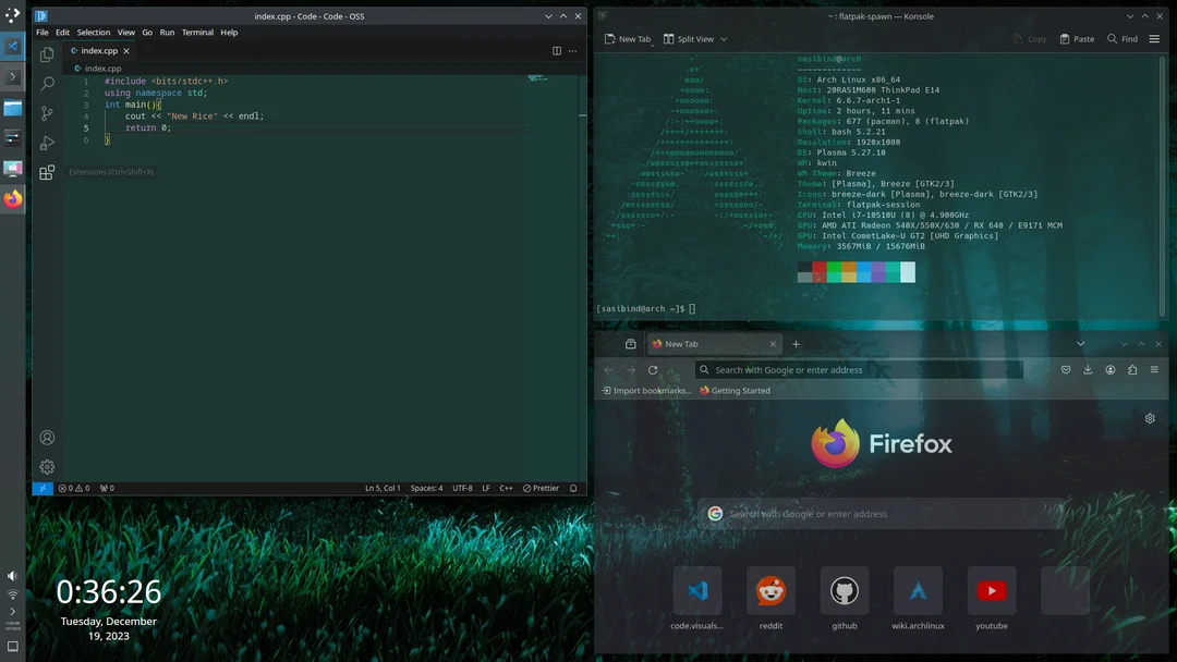 [KDE Plasma] trying out arch | Scrolller