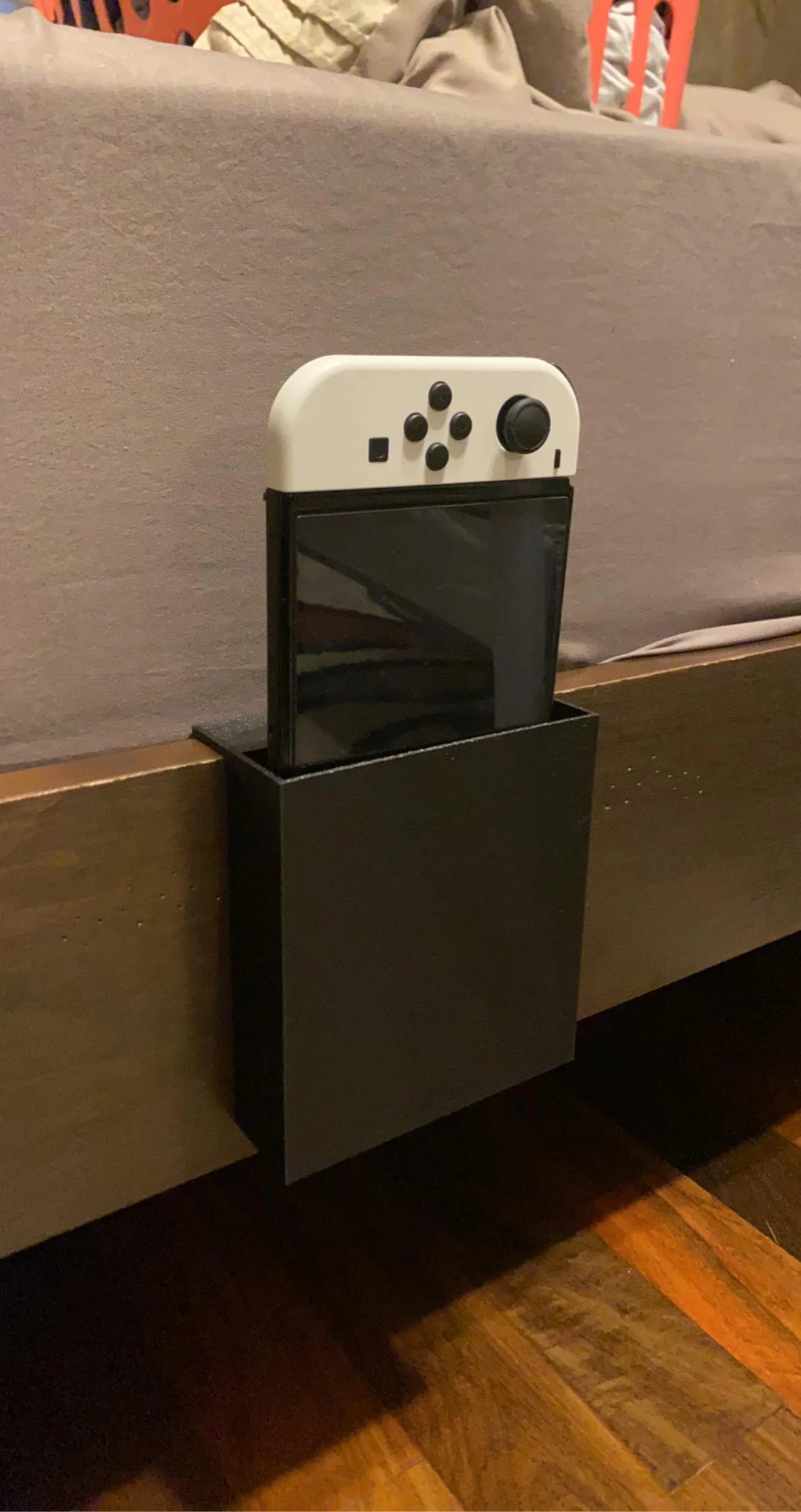 Made a Nintendo switch holder for the side of my bed.First cad design!! printed on anycubic ...