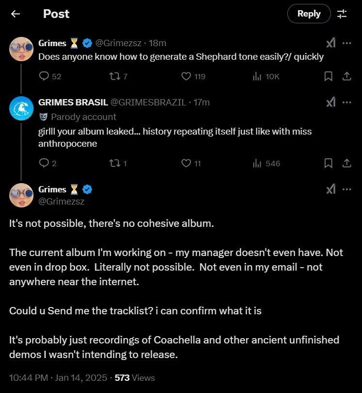 Grimes responds to the Book 1 leak | Scrolller