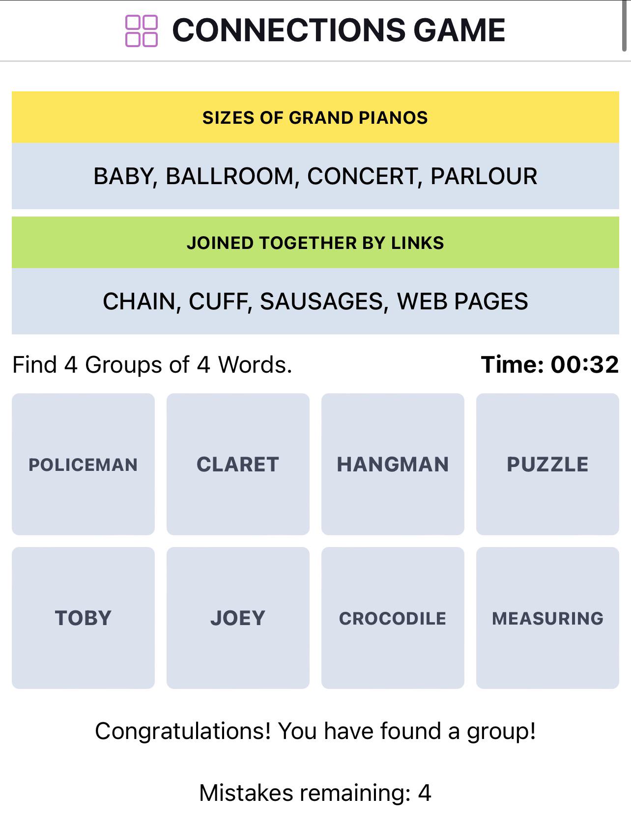 Need help solving this connections game (hard level) puzzle | Scrolller