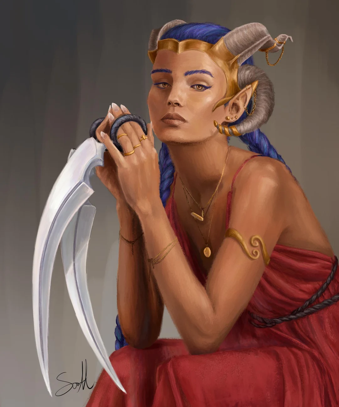 [OC] Tiefling Gloom Stalker Ranger, by me, semi-realistic style | Scrolller