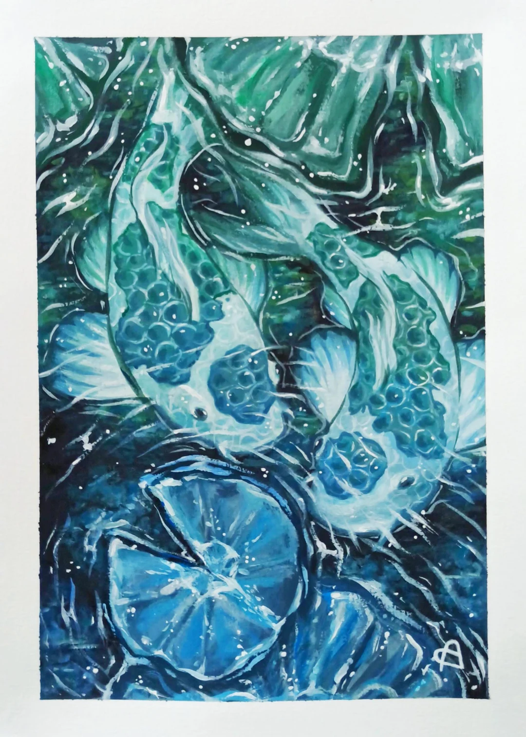 Koi fish, Me, Gouache, 2022 | Scrolller