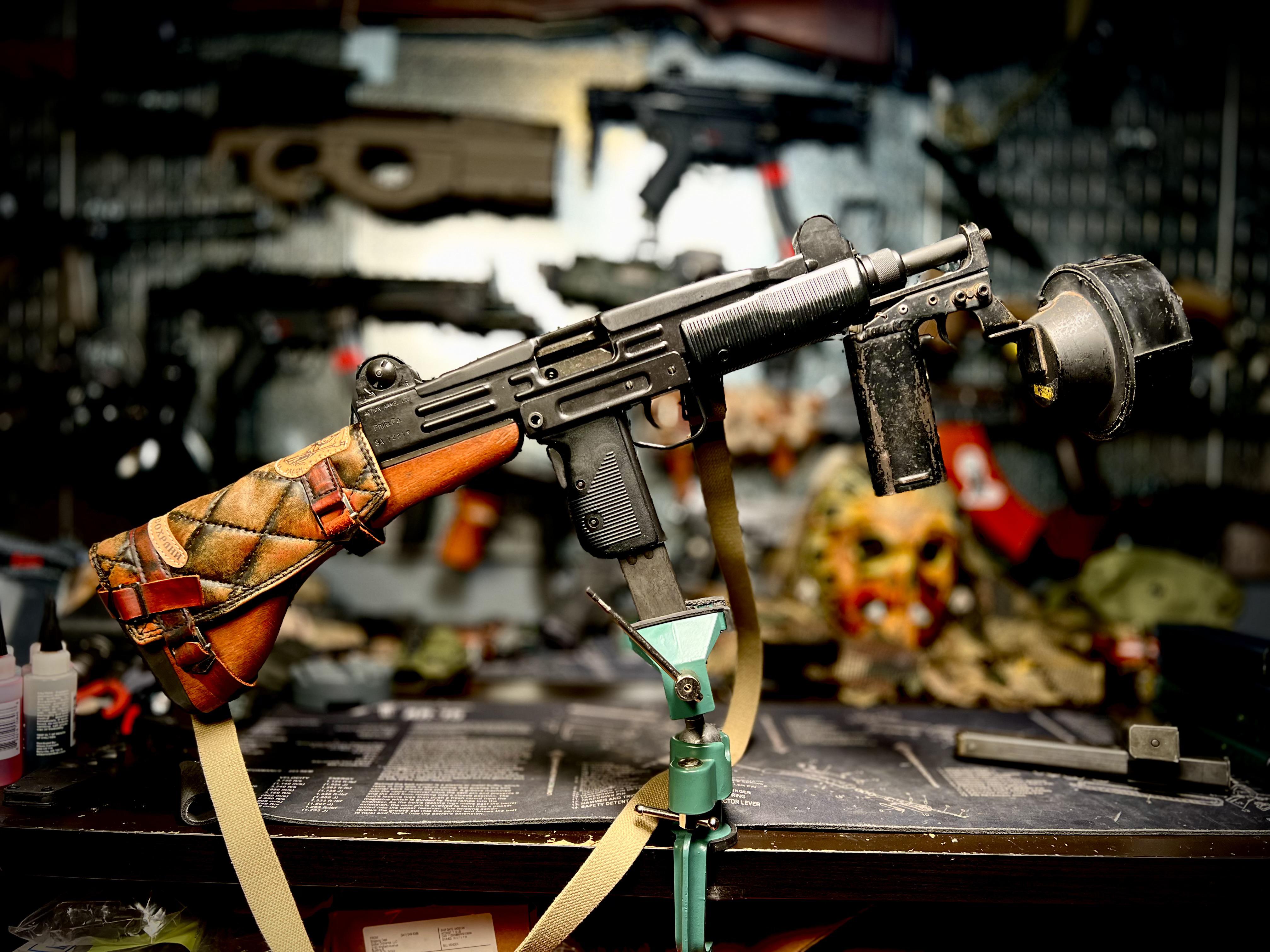 IMI Uzi with original vintage Israeli Defense Force Searchlight | Scrolller