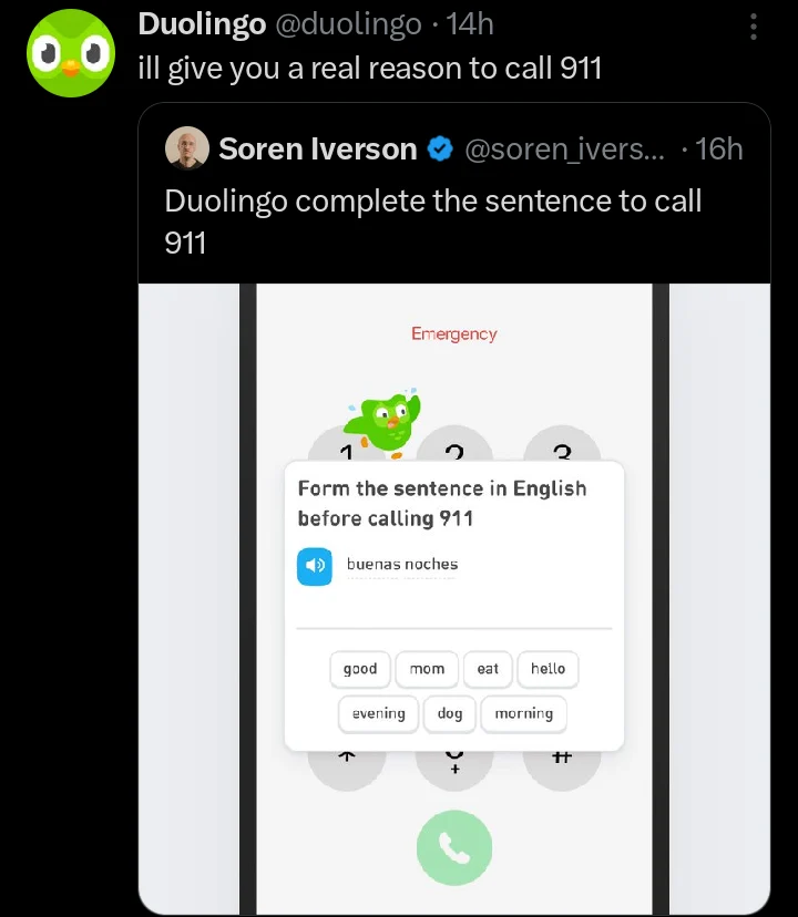 Duolingo makes me fear for my life | Scrolller