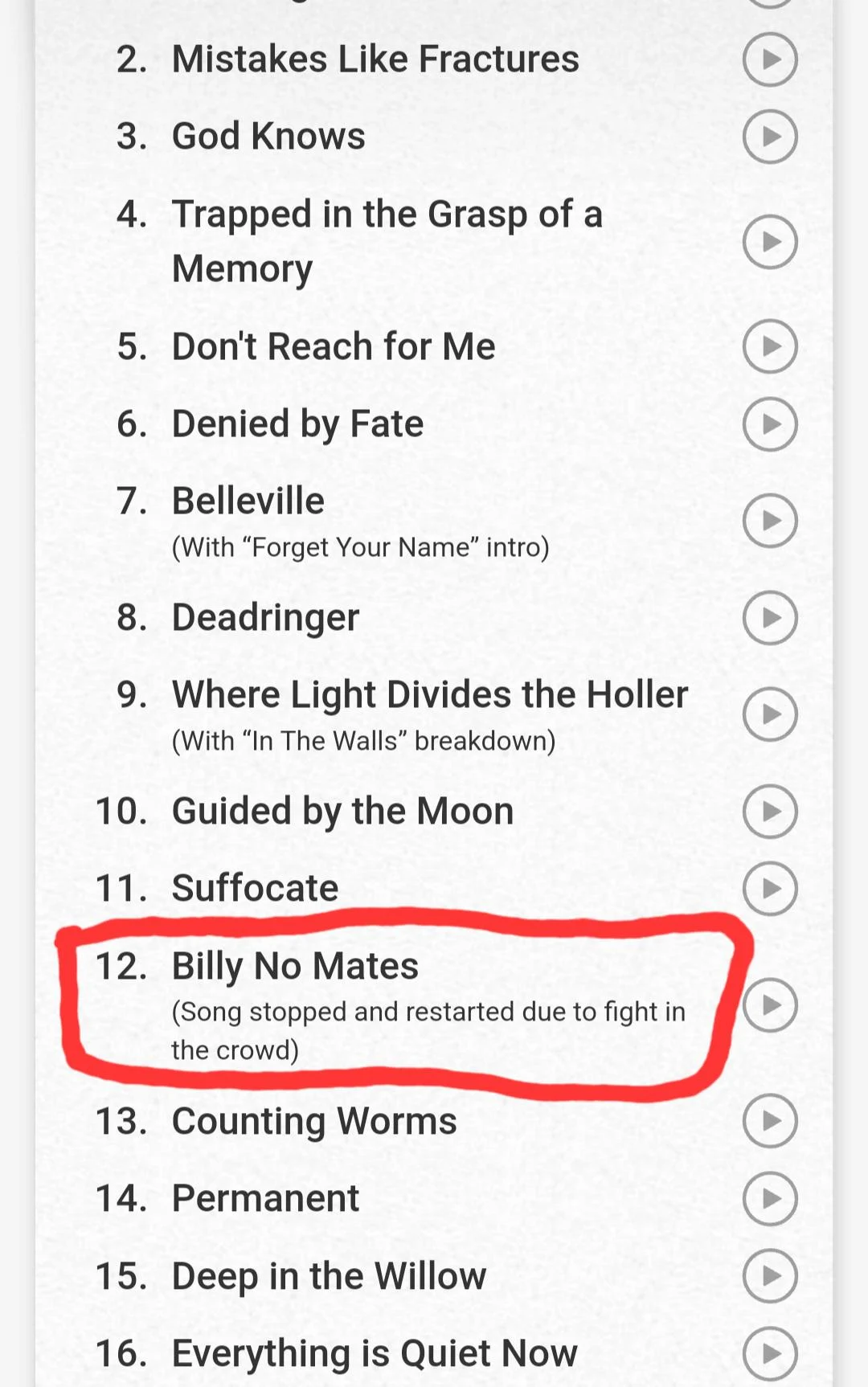 Was checking out the Knocked Loose current setlist | Scrolller