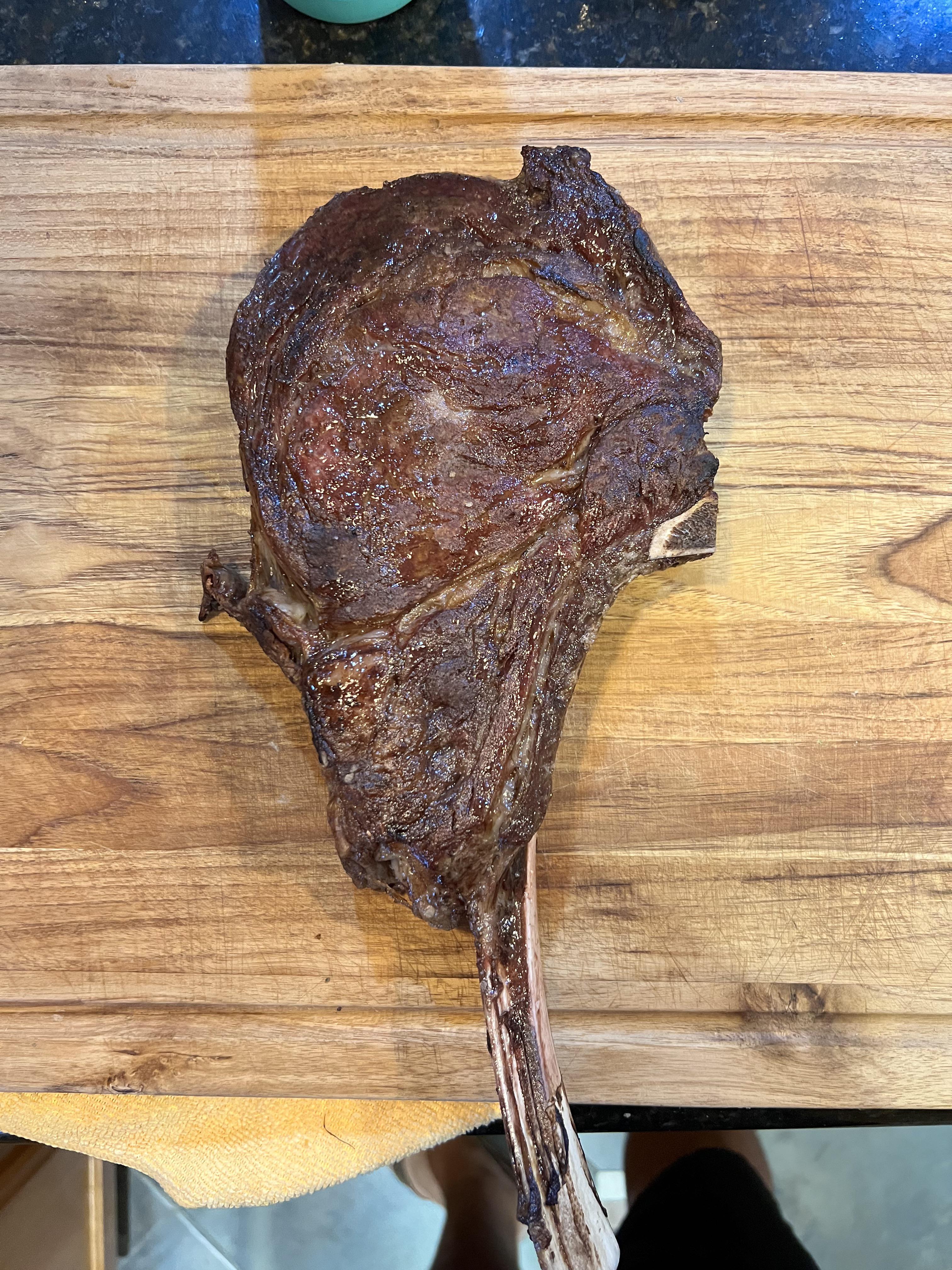 [homemade] reverse sear tomahawk | Scrolller