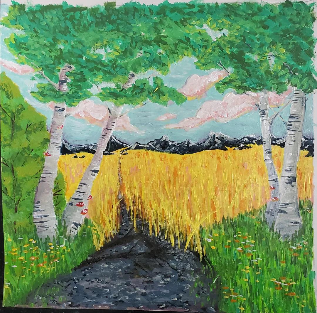 "Golden fields" , Me, Acrylic, 2023 | Scrolller