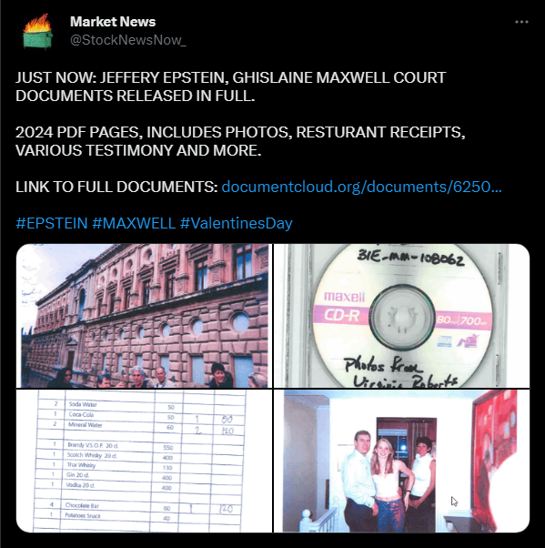 EFFERY EPSTEIN, GHISLAINE MAXWELL COURT DOCUMENTS RELEASED IN FULL. | Scrolller