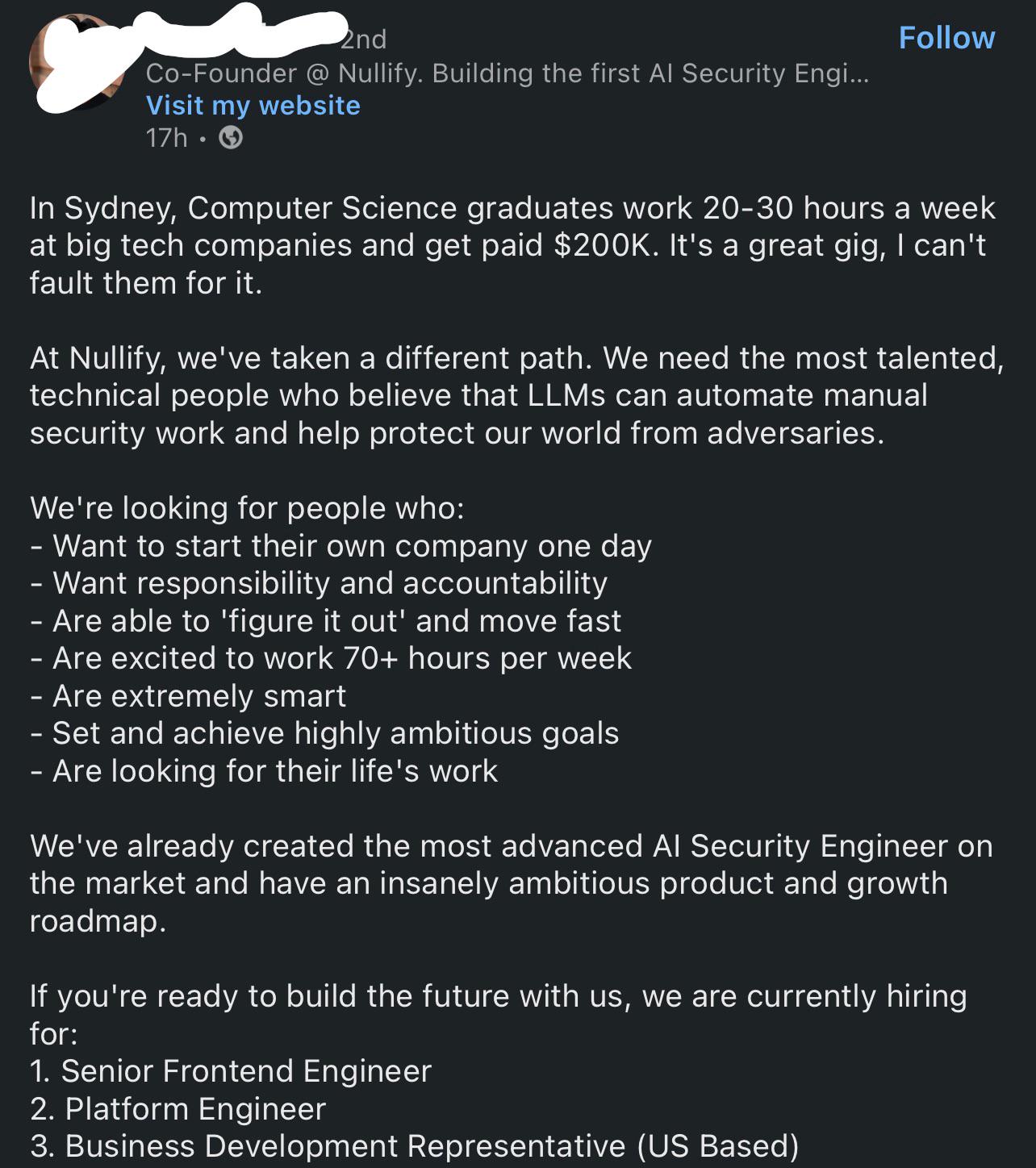 “We’ve taken a different path” - Work for 40hrs more, get paid less. Genius | Scrolller