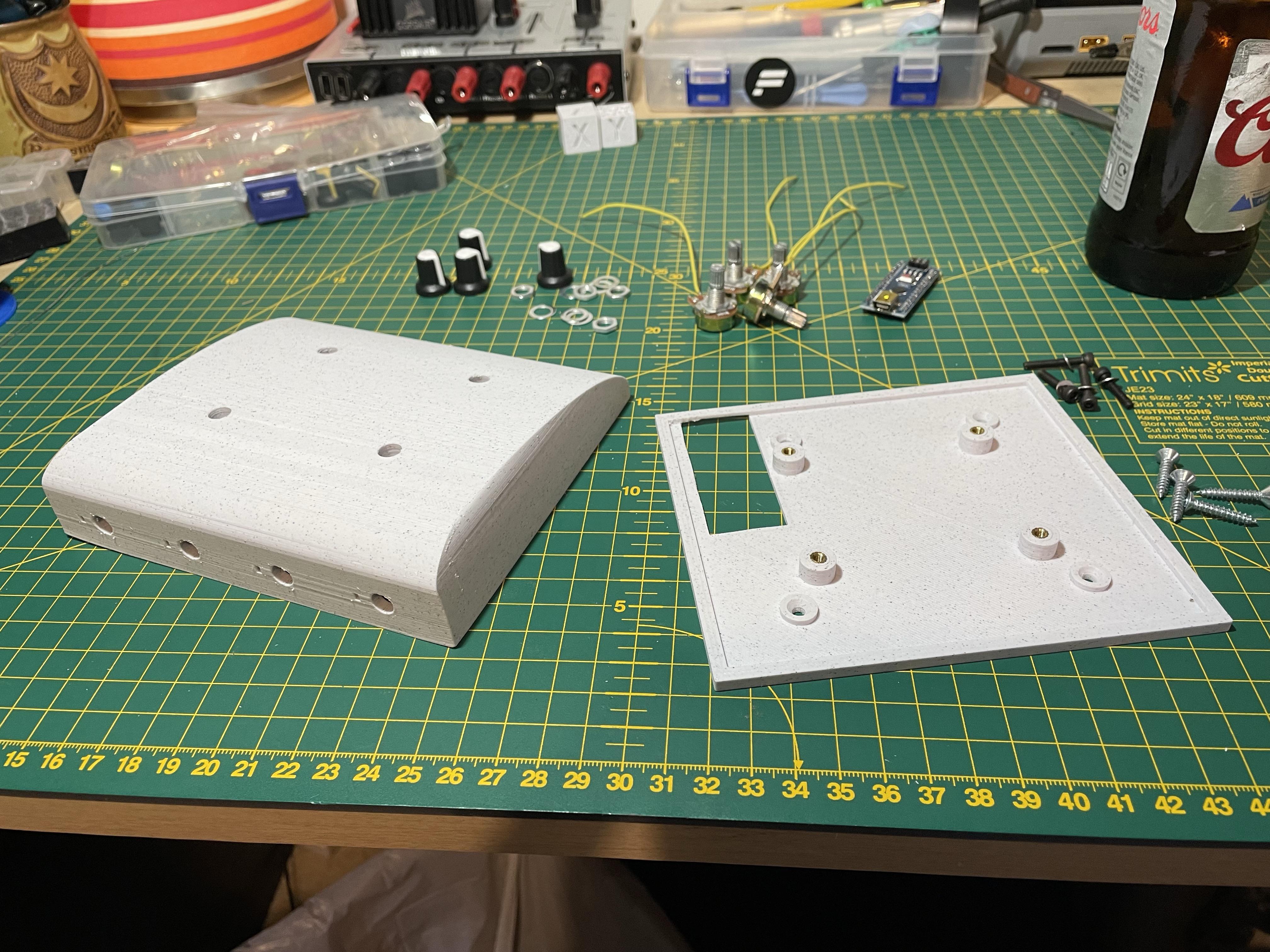 First functional print - under desk PC audio controller box | Scrolller