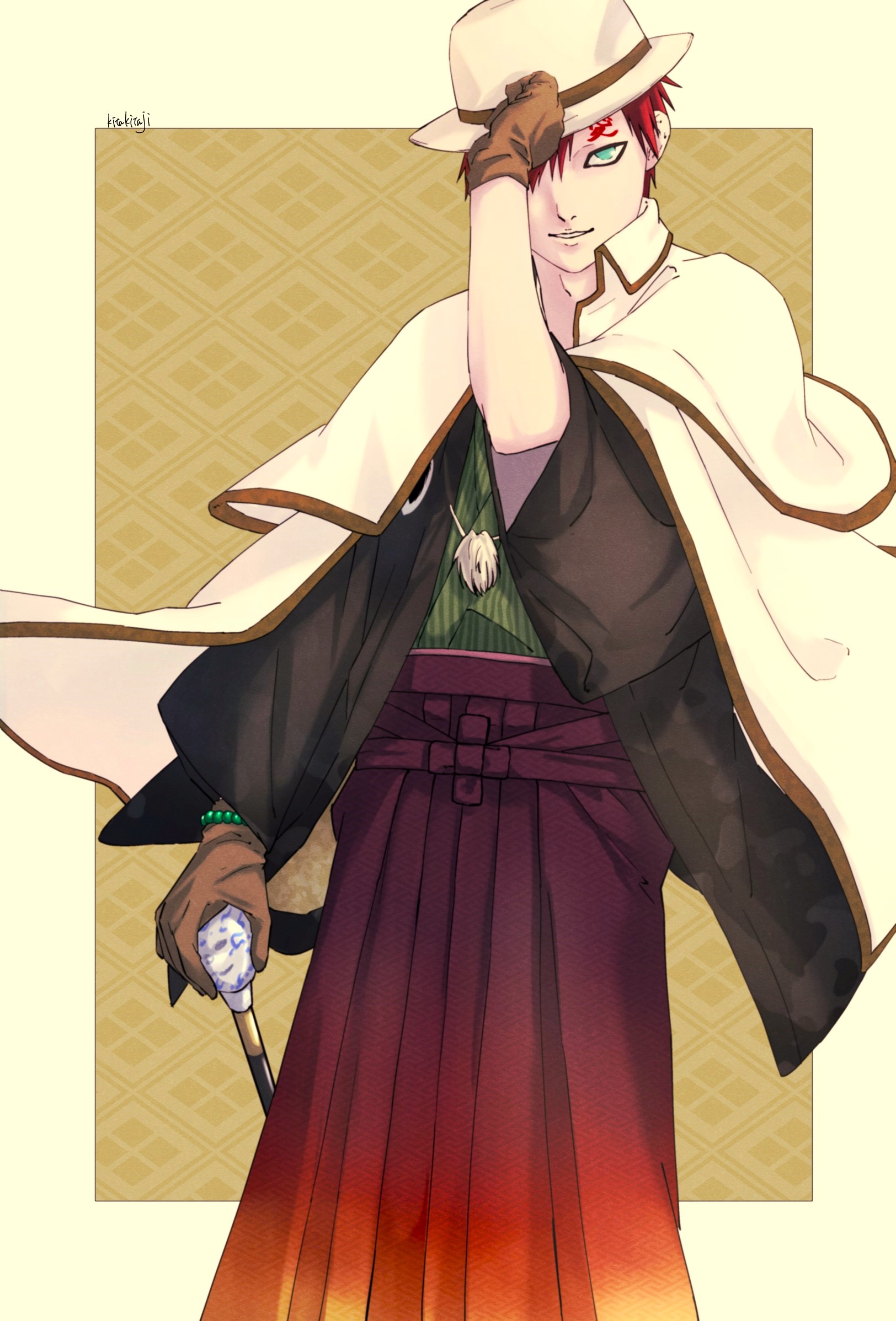 Gaara in men's hakama (Art by @kitakitaji_) | Scrolller