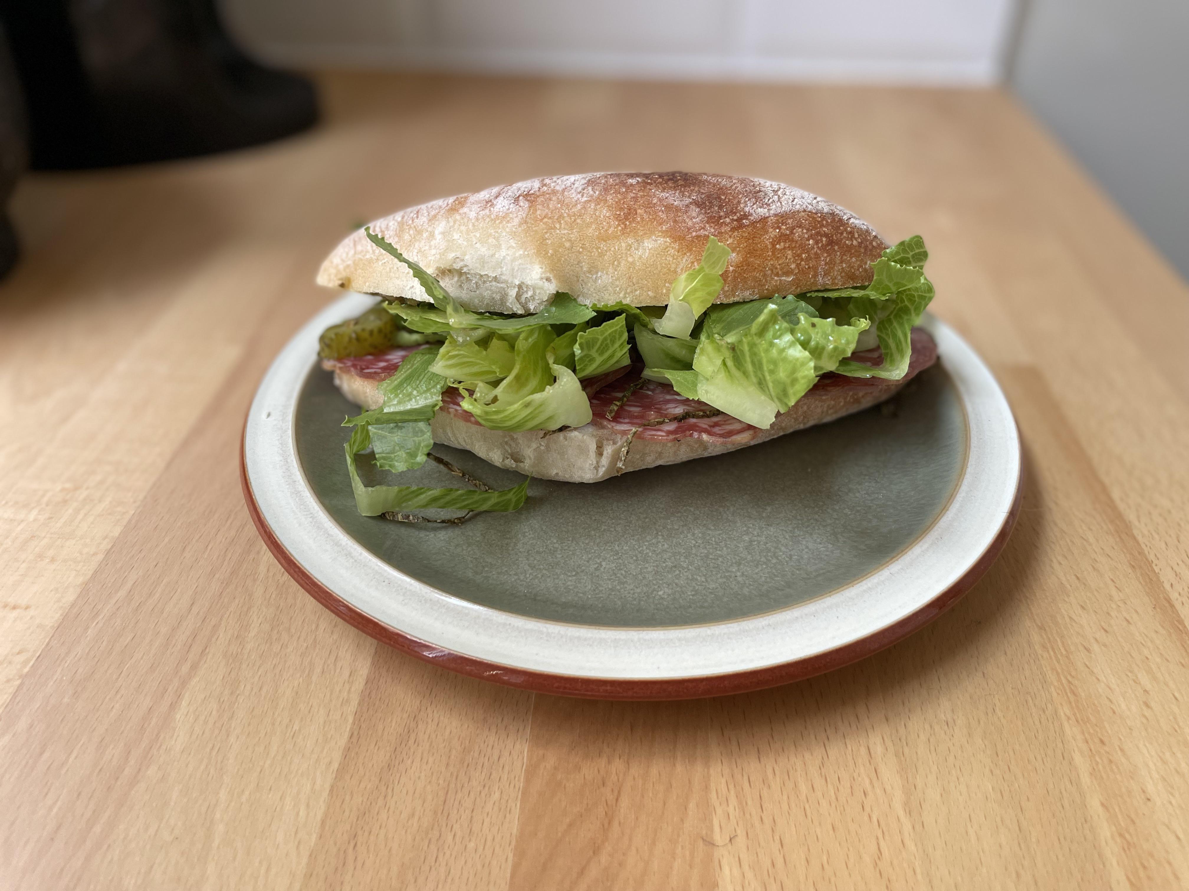 Homemade saucisson sec ciabatta | Scrolller