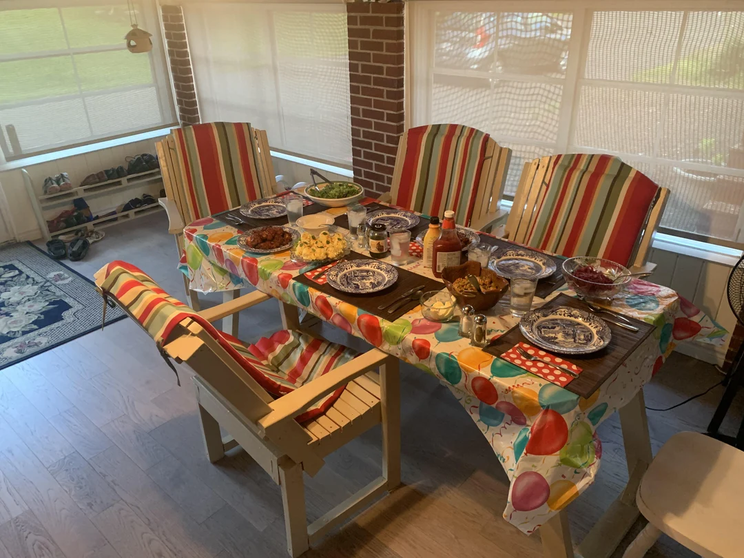 my nans dining room table was so camp for my mums birthday, felt it belonged | Scrolller