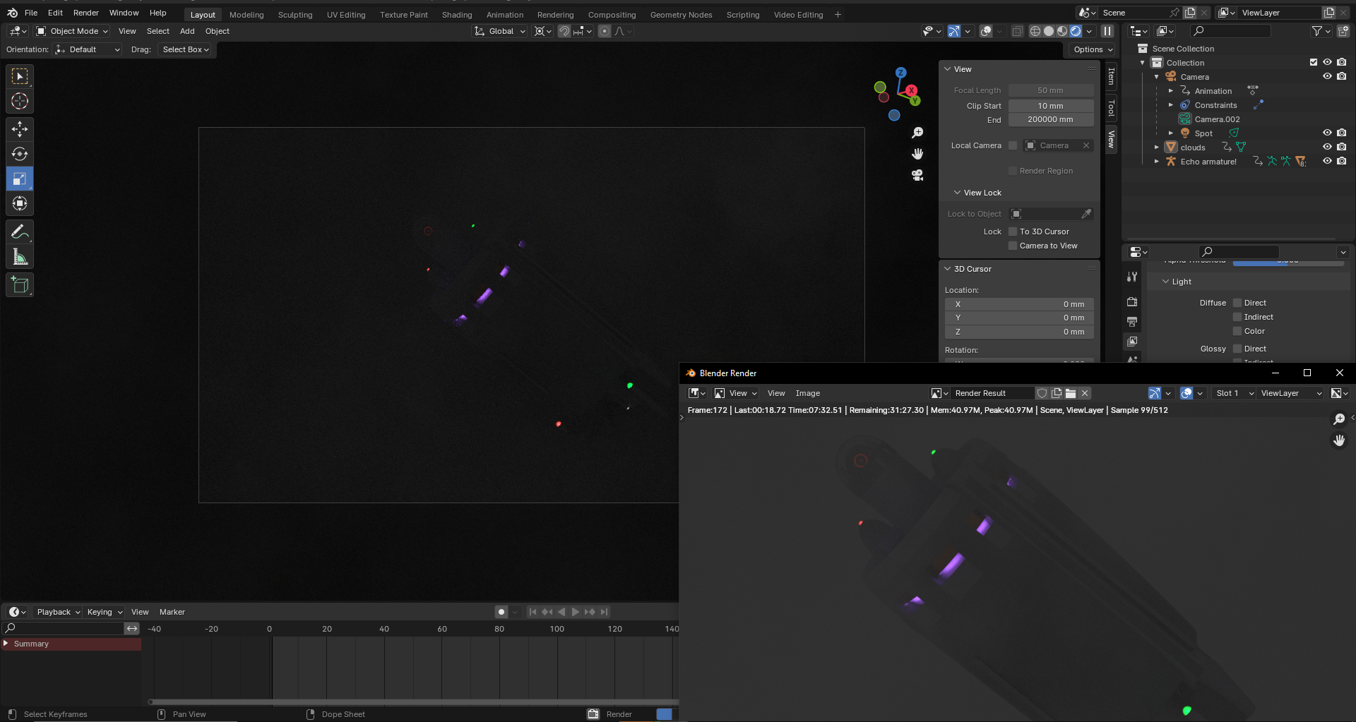 Why does the volumetric cloud shader i made with noise texture look so much different in the ...