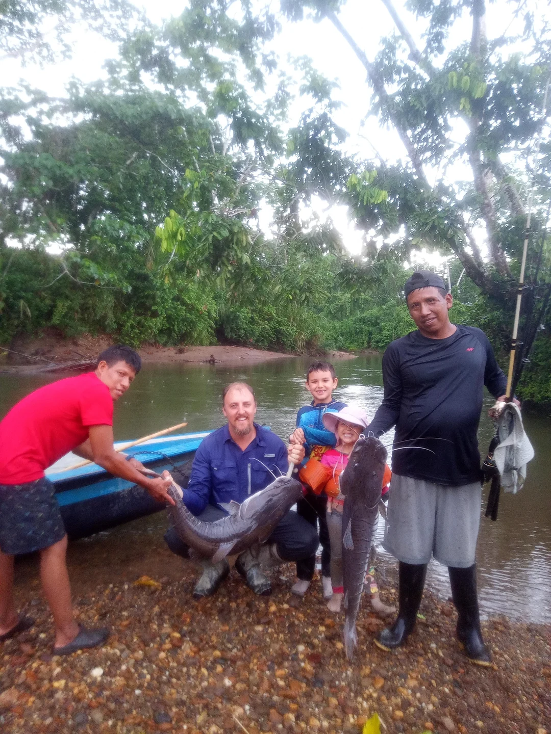 7yo son got the big one. Tiger shovel nose catfish. | Scrolller