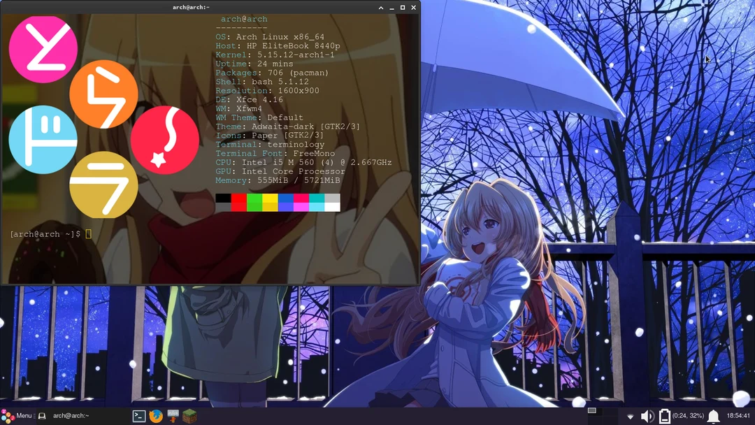 [Xfce] Made my laptop ToraDora! themed | Scrolller