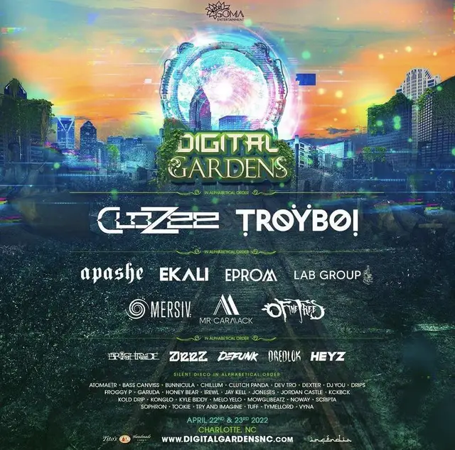 Digital Gardens full lineup in Charlotte, NC 🔥 | Scrolller