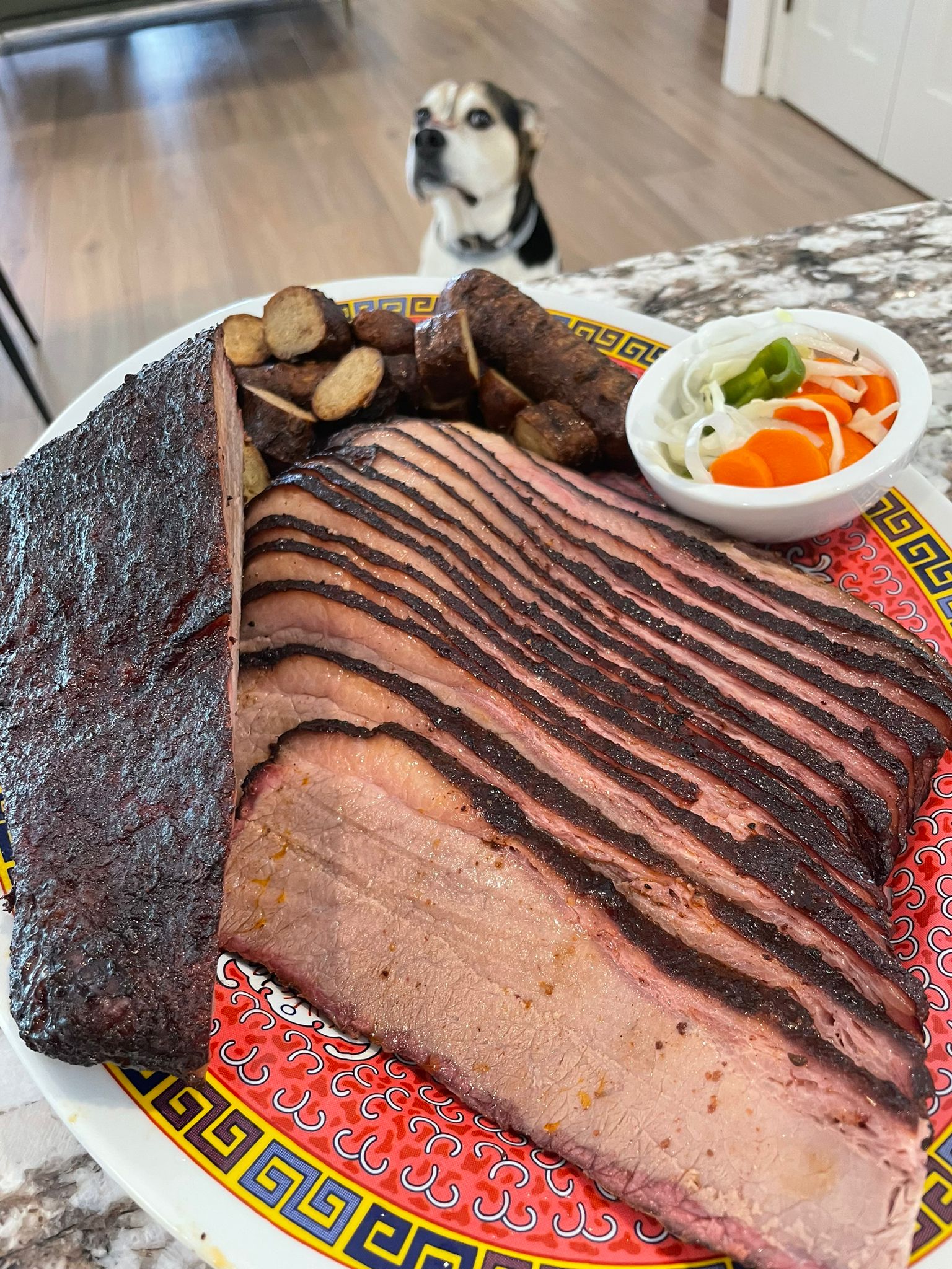 Smoked beef brisket and meatless sausage [homemade] | Scrolller