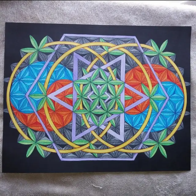 "Sacred Geometry Mandala" by Me, KingArt marker, 2023 | Scrolller